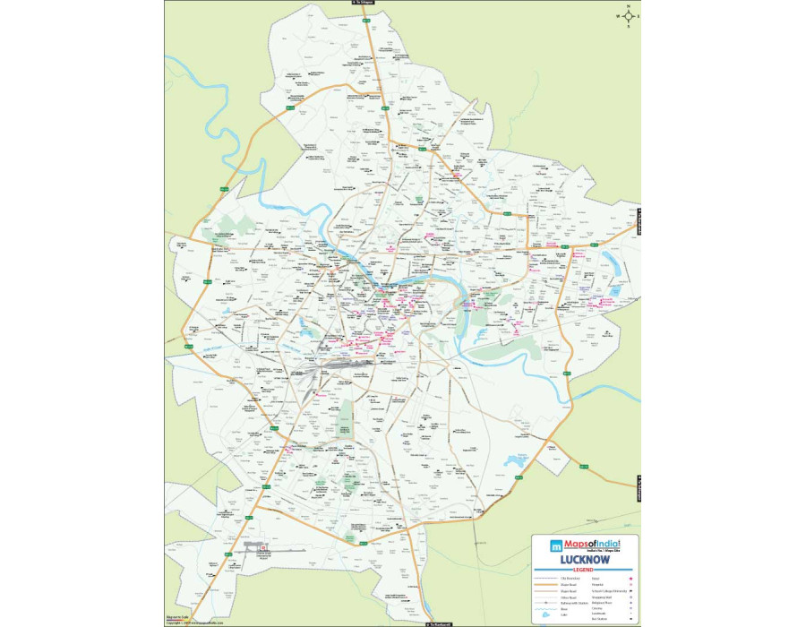 Buy Lucknow Detailed City Map