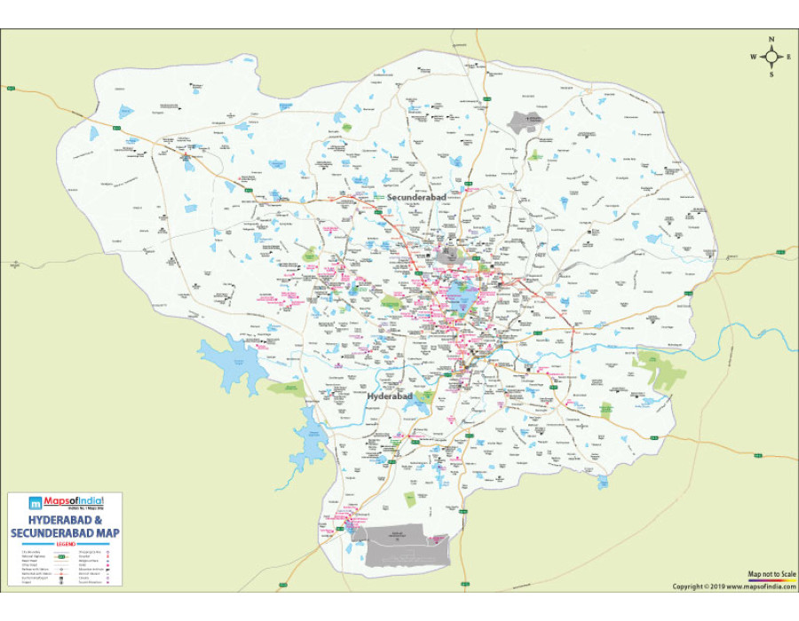 Buy Hyderabad Secunderabad City Map