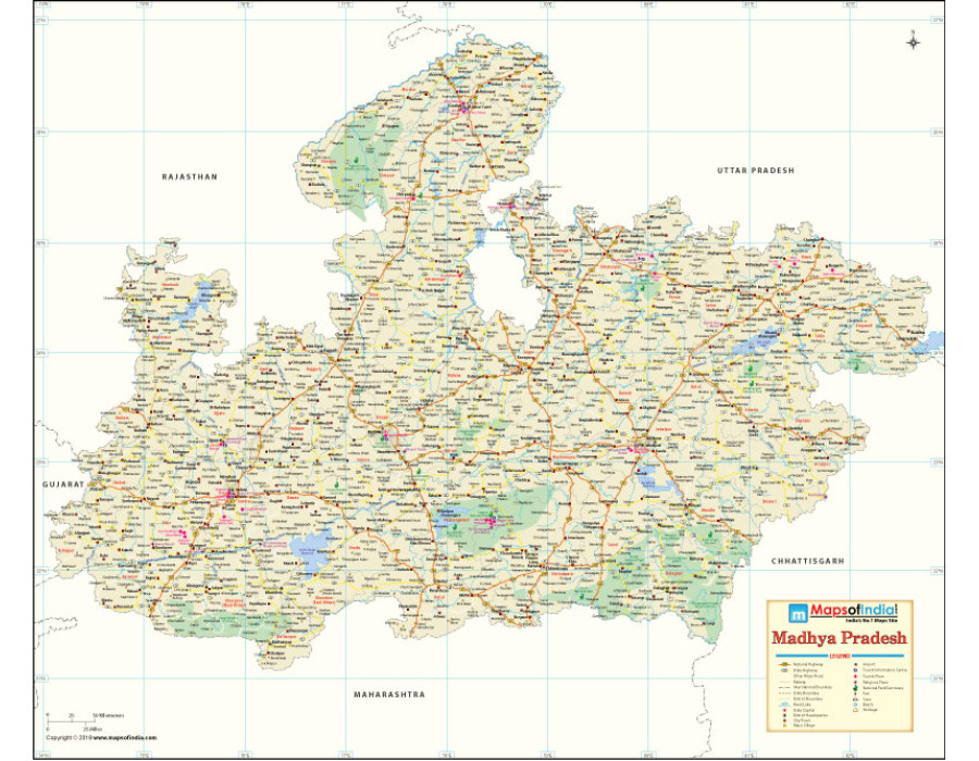 Buy Large Map of Madhya Pradesh
